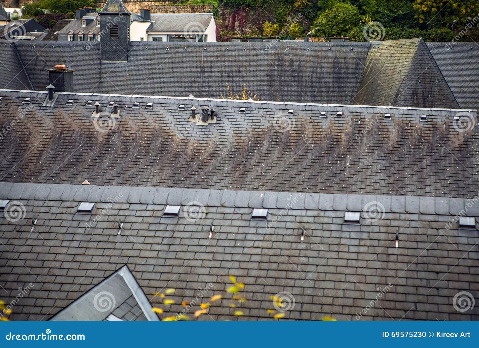 Ancient Rooftop from a Tile in Luxembourg Close-up Stock Photo - Image ...