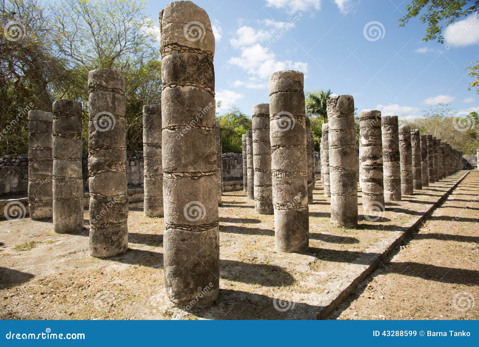 Ancient round columns stock image. Image of outdoors - 43288599