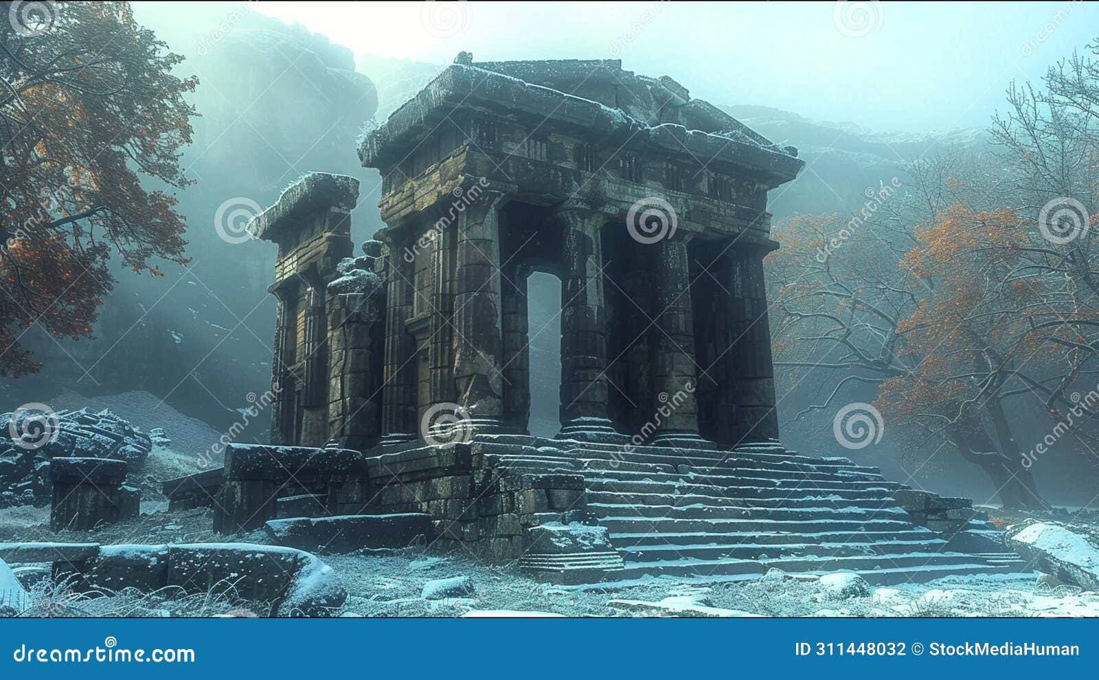 Ancient Ruin Building Remnants of Civilization Stock Illustration ...