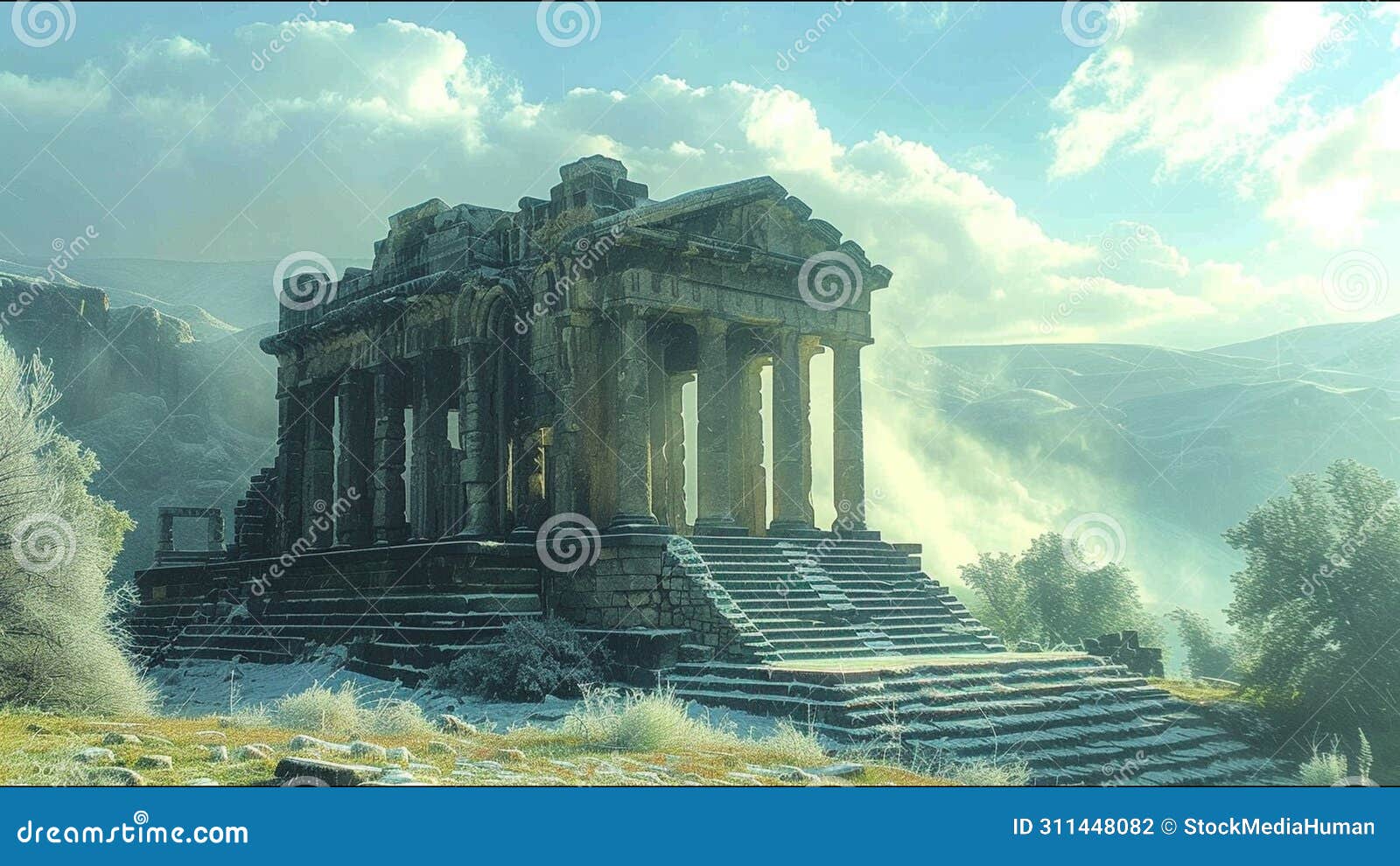Ancient Ruin Building Remnants Of Civilization Stock Photo ...