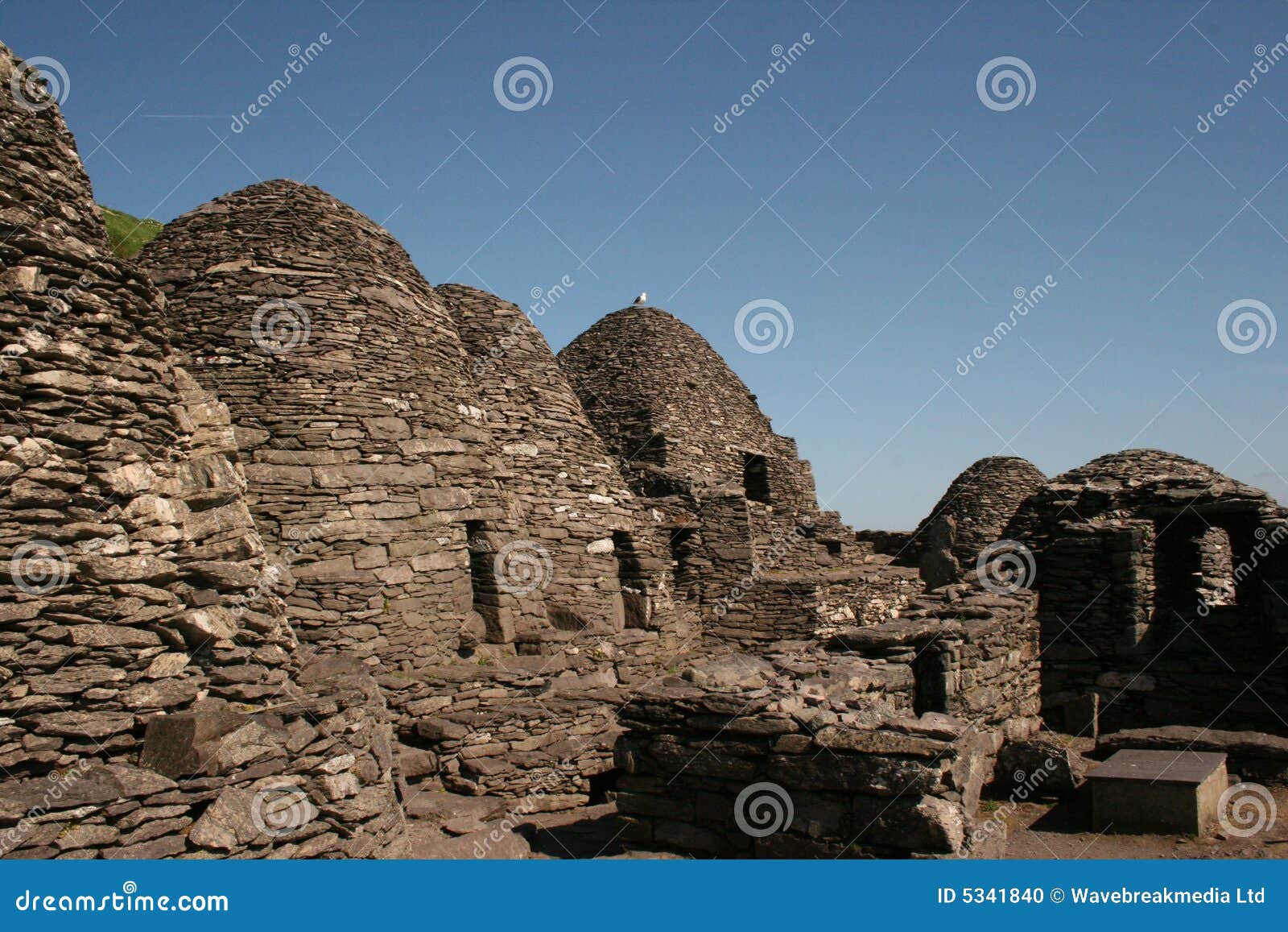 Ancient Ruin of Skellig Rock in Ireland Stock Photo - Image of island ...