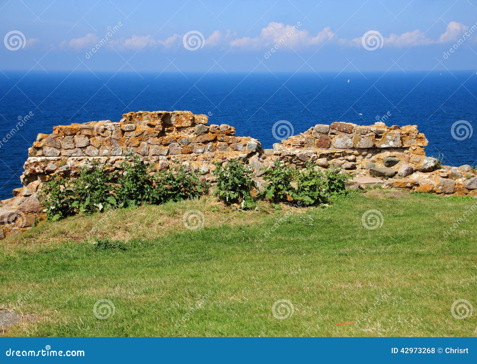 Ancient Ruin Wall of Rocks with Horizon Stock Photo - Image of ...