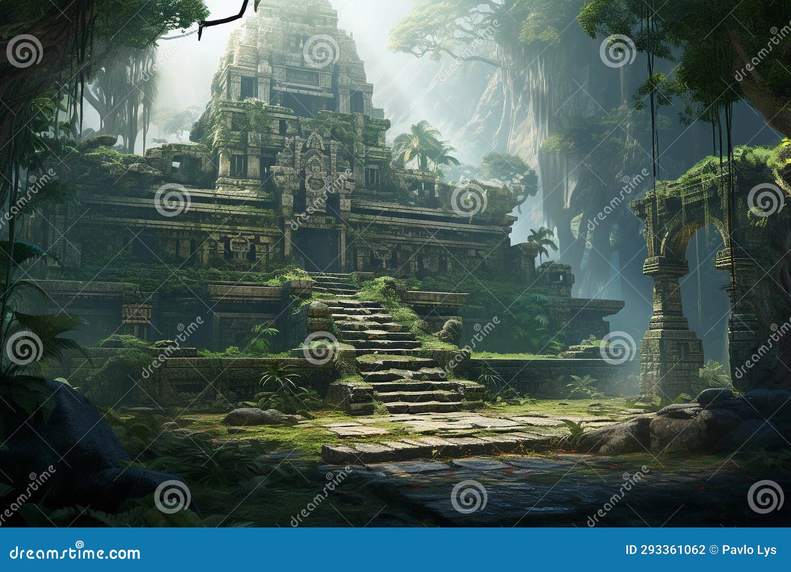 Ancient Ruined Temple In The Jungle, Generative AI Stock Image ...