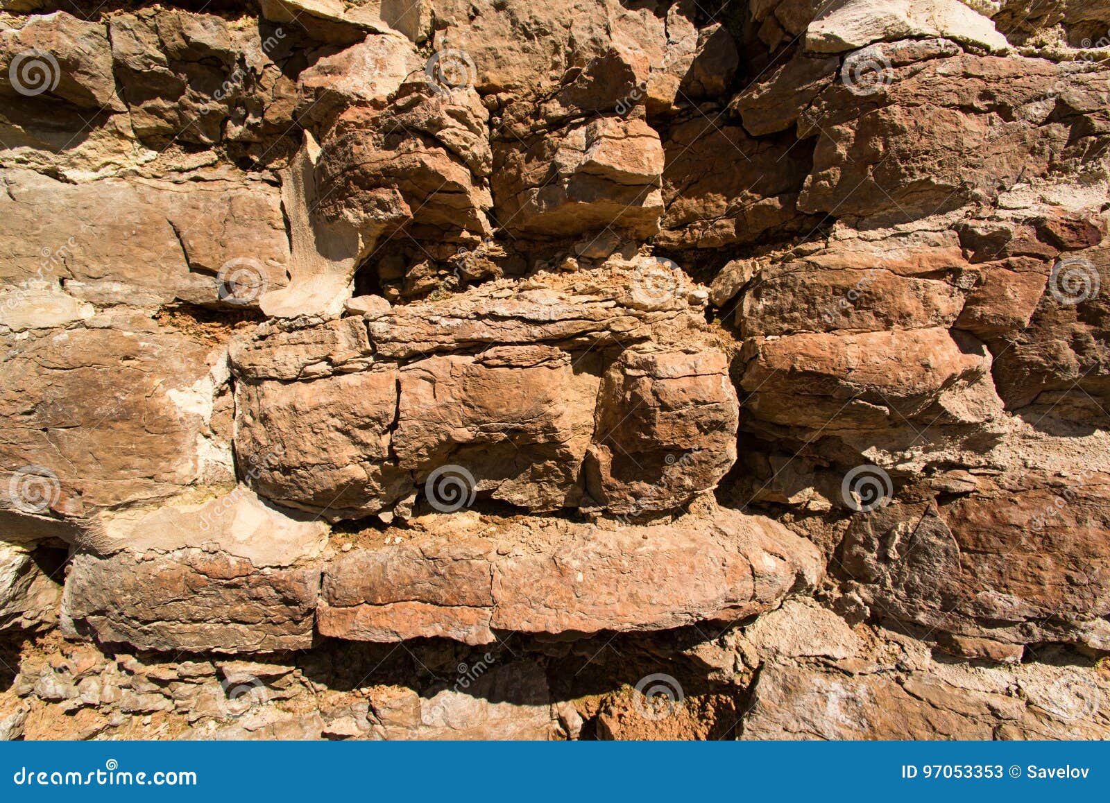 Ancient Ruined Limestone Wall Stock Image - Image of masonry, facade ...