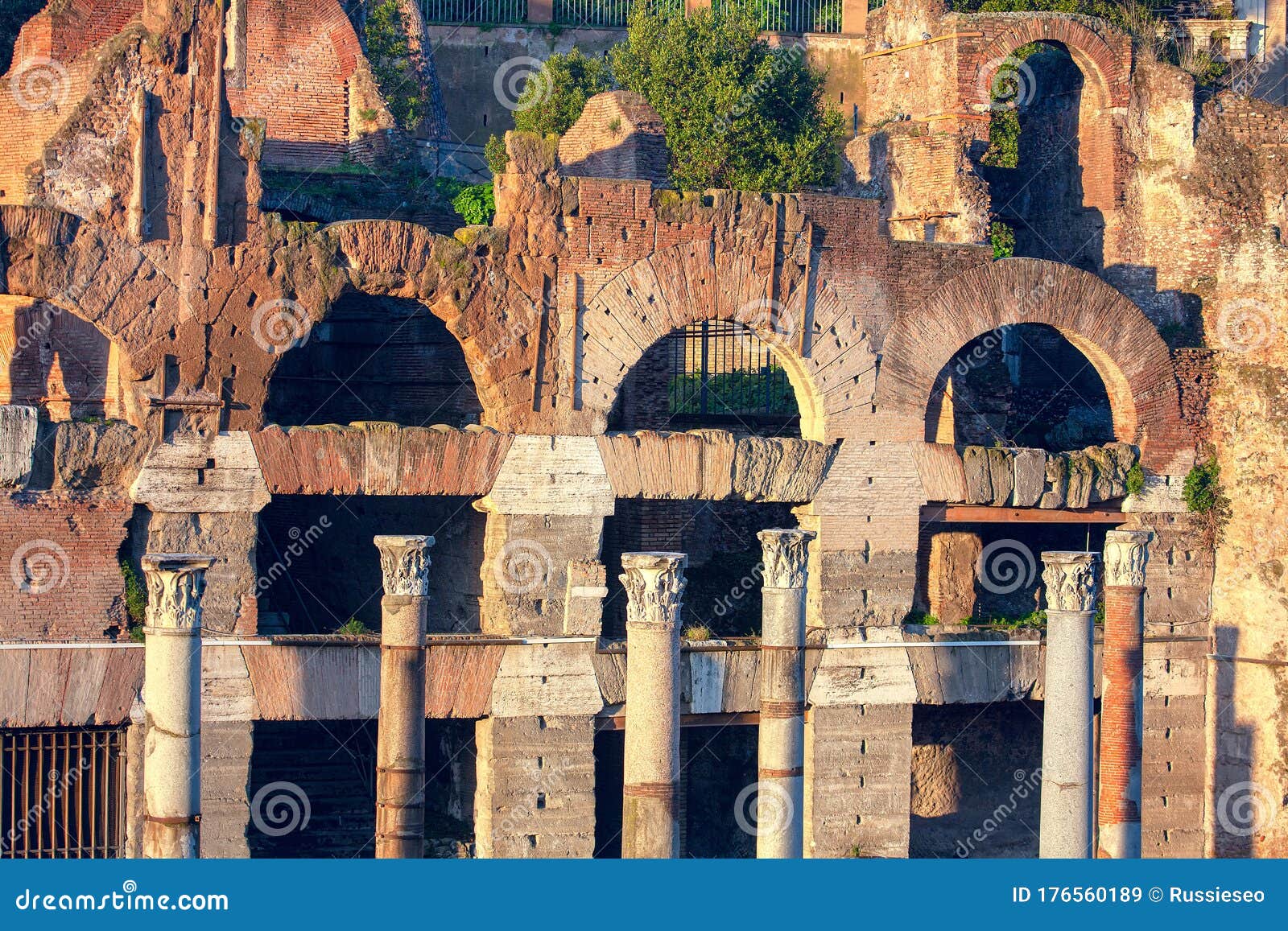 Antique monuments of Rome stock image. Image of history - 176560189
