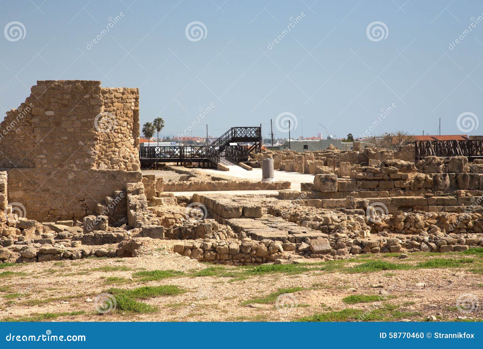 Ancient Ruins in the Archaeological Park of Paphos, Cyprus Stock Photo ...