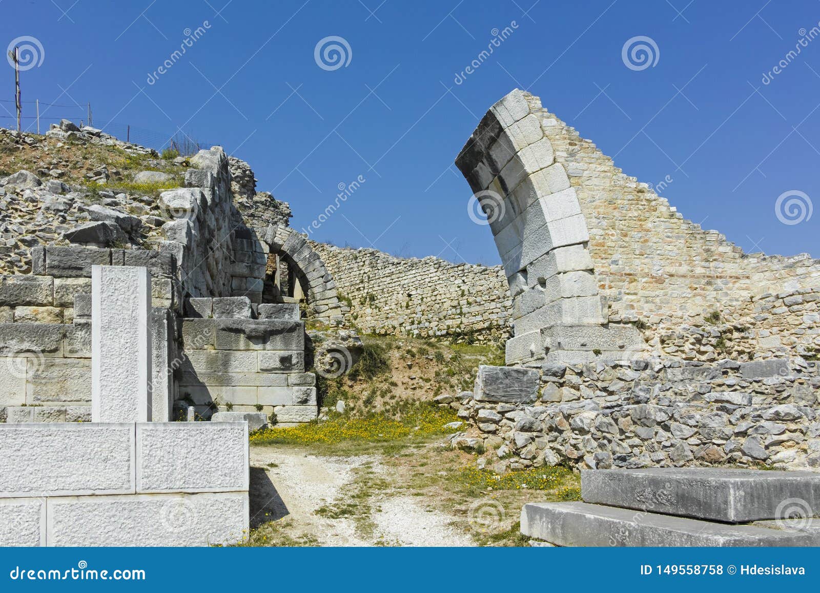 Ancient Ruins at Archaeological Site of Philippi, Greece Stock Photo ...