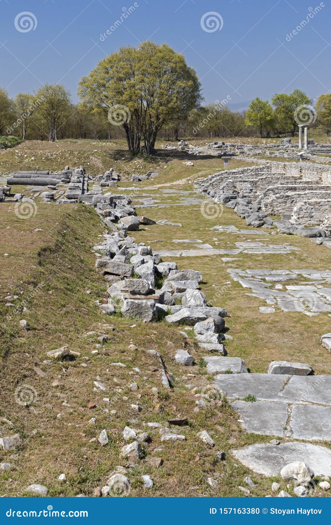 Ancient Ruins at Archaeological Site of Philippi, Greece Stock Photo ...