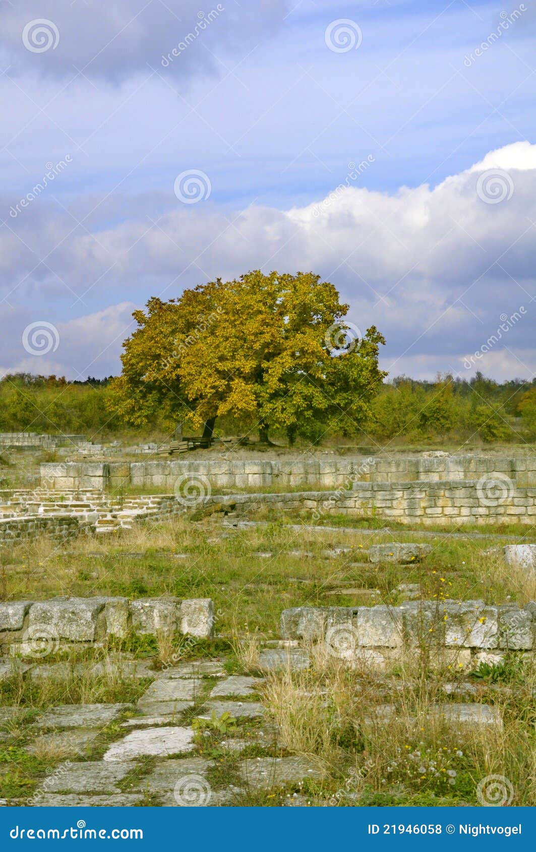 Ancient ruins in autumn stock photo. Image of stone, background - 21946058