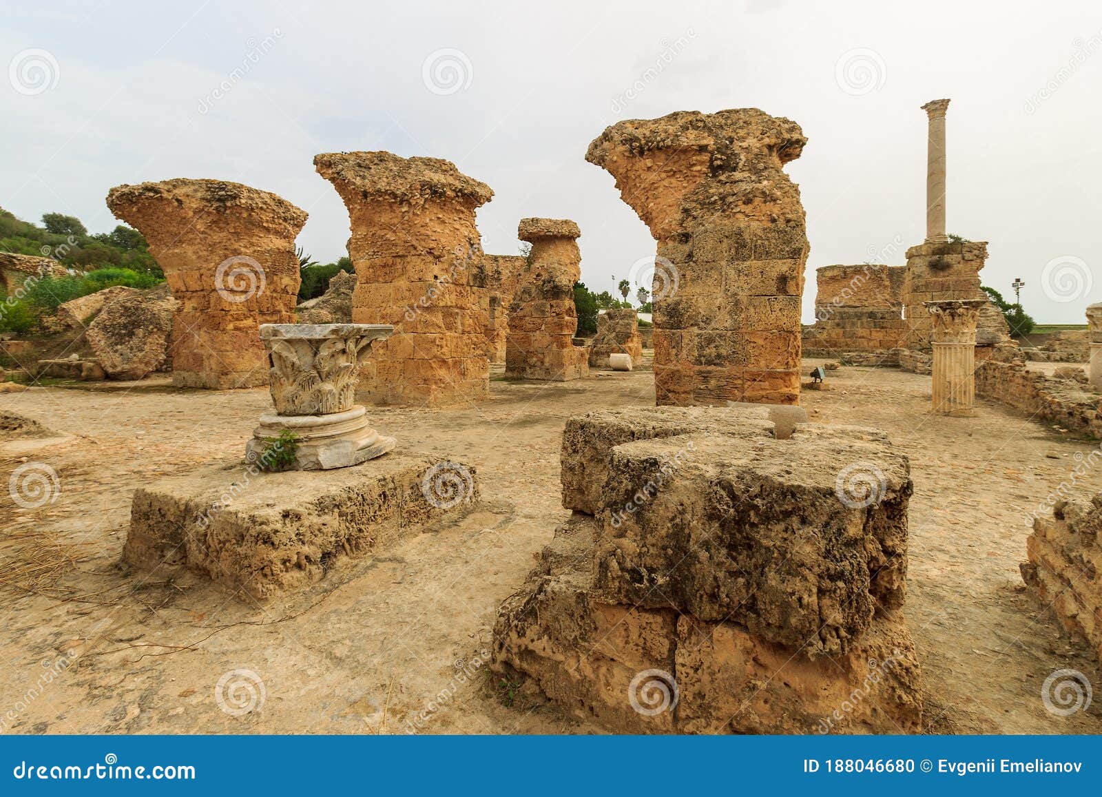 Ancient Ruins of Baths at Tunisia, Carthage Editorial Image - Image of ...