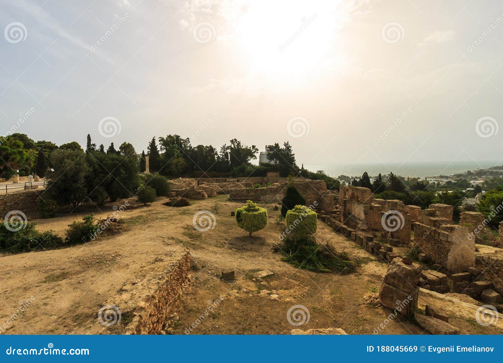 Ancient ruins of Carthage editorial stock image. Image of coast - 188045669