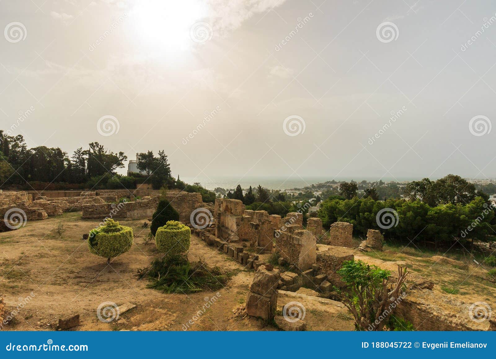 Ancient ruins of Carthage editorial photography. Image of tunis - 188045722