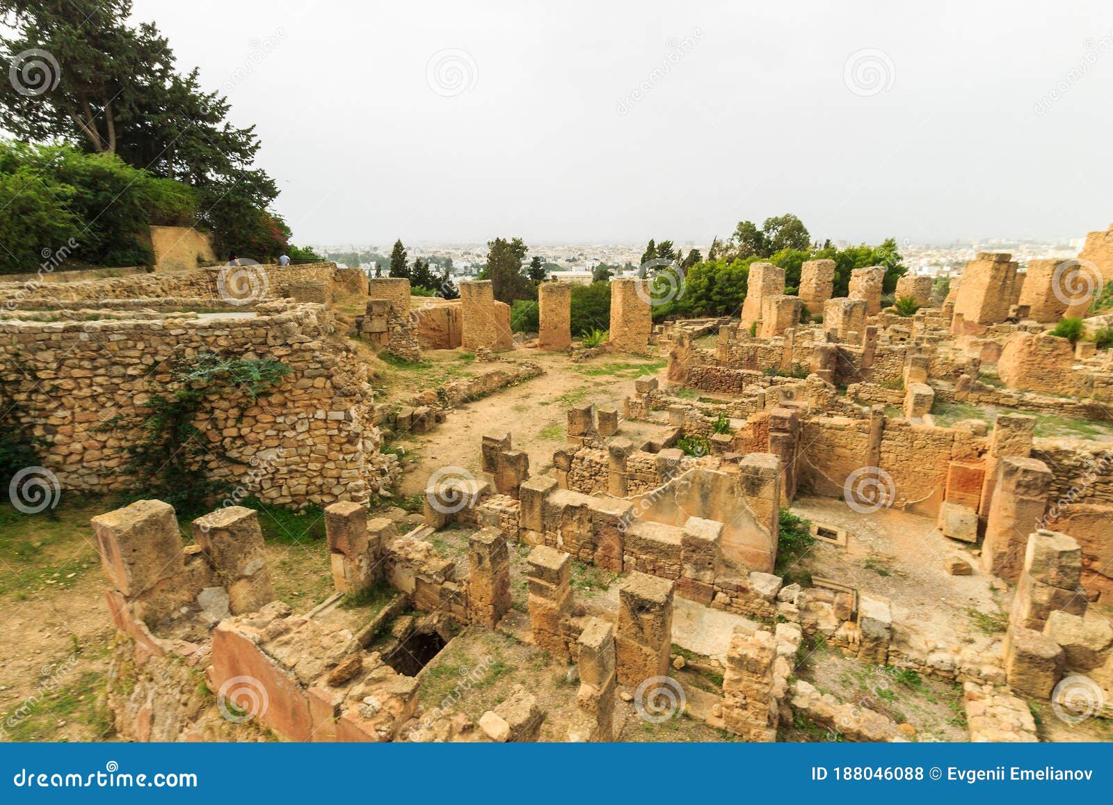 Ancient ruins of Carthage editorial stock photo. Image of mediterranean ...