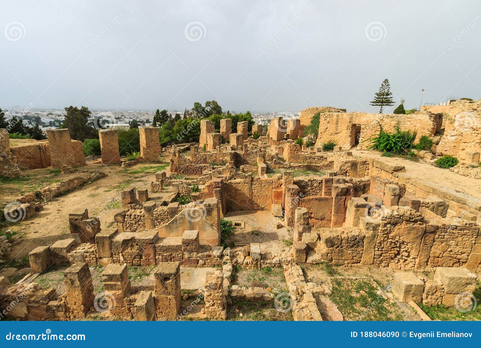 Ancient ruins of Carthage editorial image. Image of coastline - 188046090