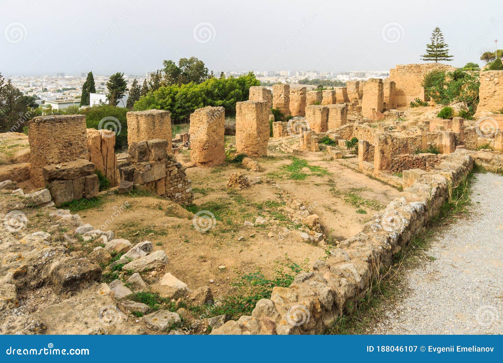 Ancient ruins of Carthage editorial photography. Image of panorama ...