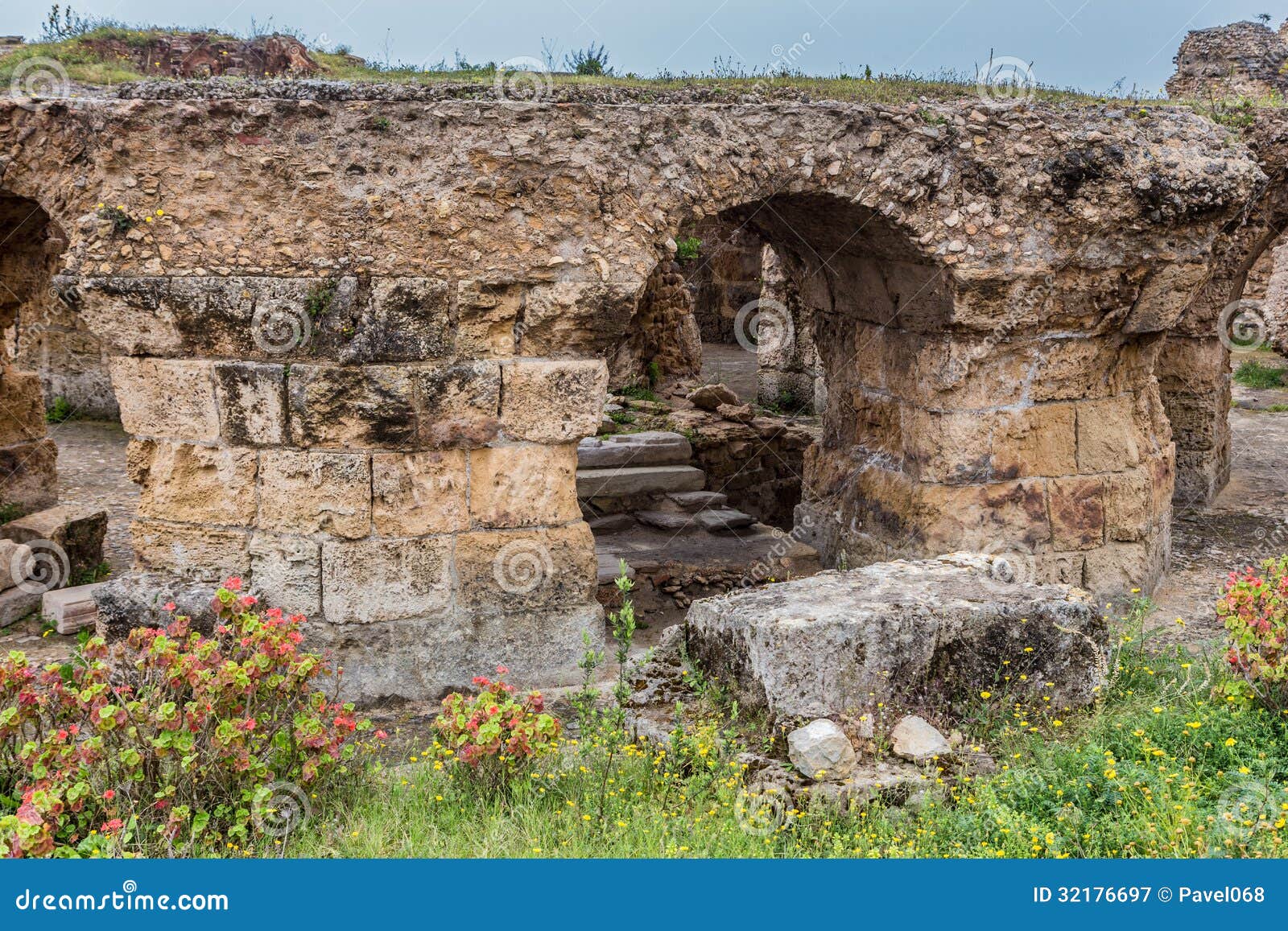 Ancient Ruins of Carthage, Tunisia Stock Image - Image of arabian ...