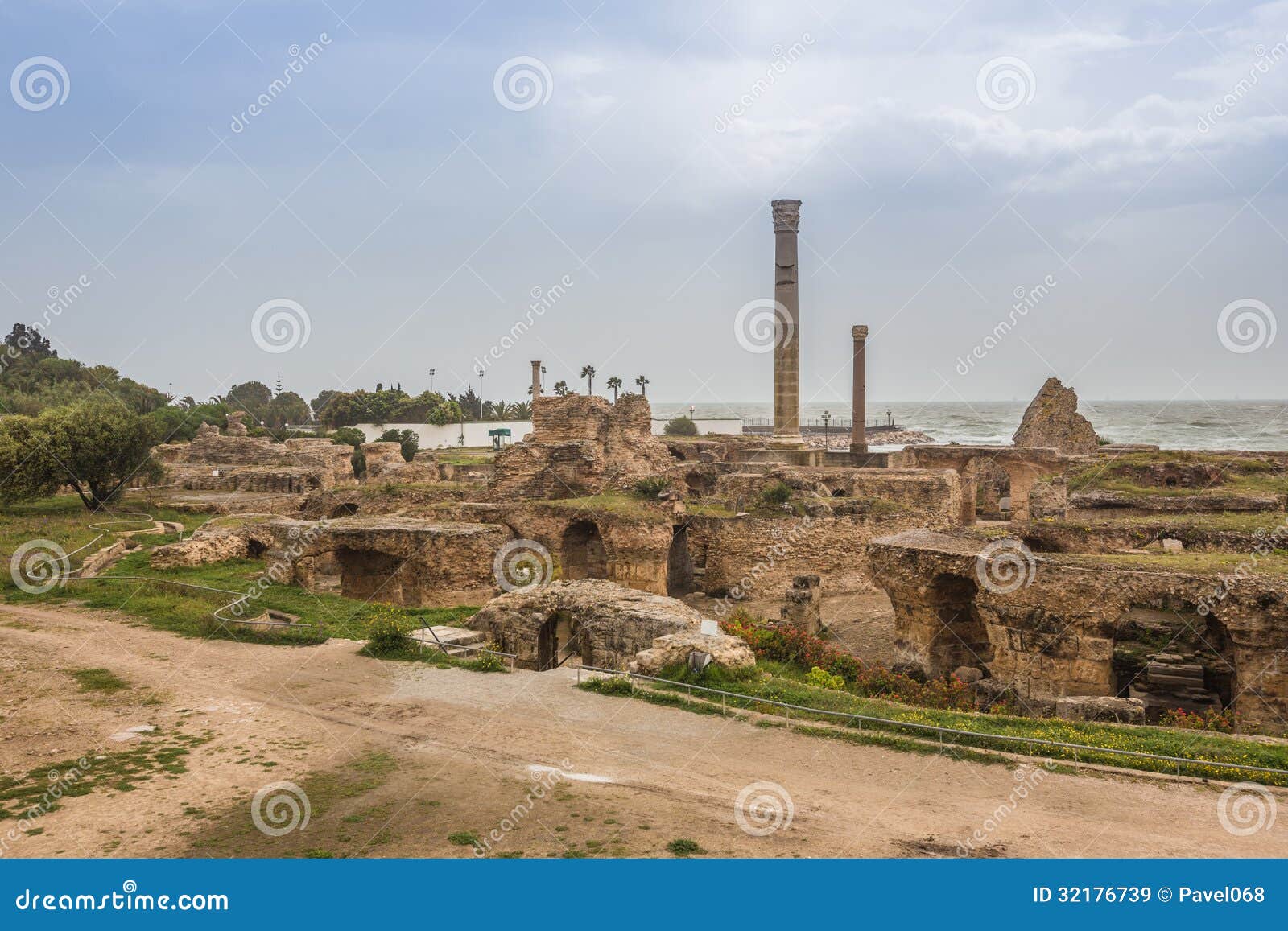 Ancient Ruins of Carthage, Tunisia Stock Image - Image of mediterranean ...