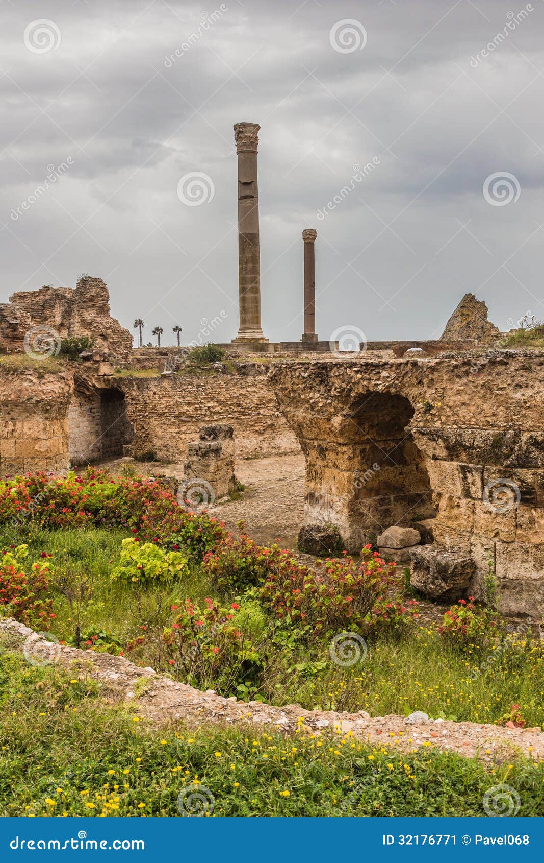 Ancient Ruins of Carthage, Tunisia Stock Image - Image of ruins ...