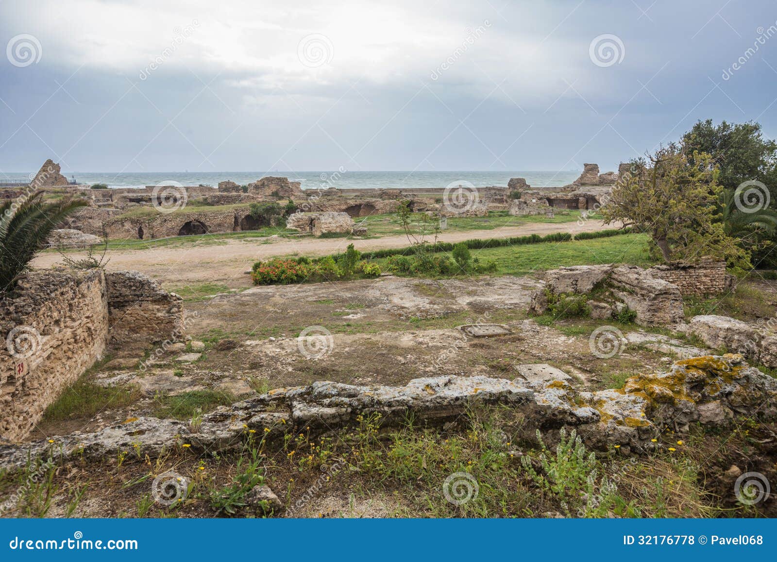 Ancient Ruins of Carthage, Tunisia Stock Photo - Image of view, ruins ...