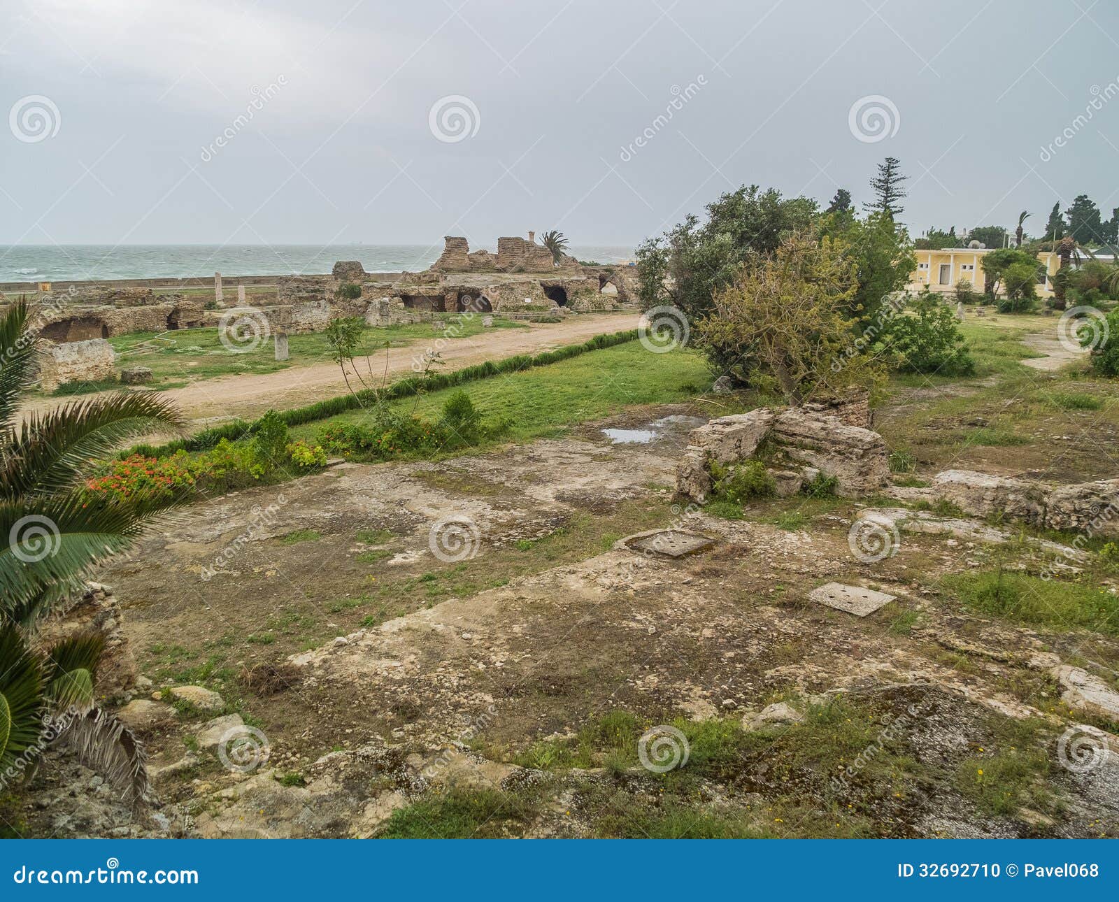 Ancient Ruins of Carthage, Tunisia Stock Photo - Image of landscape ...
