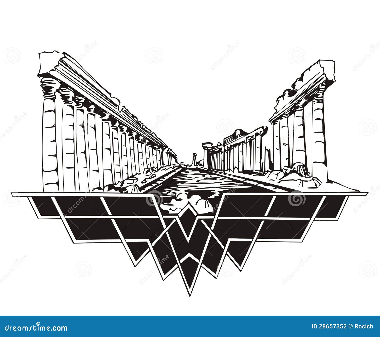 Ancient Ruins Of Once-beautiful Historic Site.AI Generated Royalty-Free ...