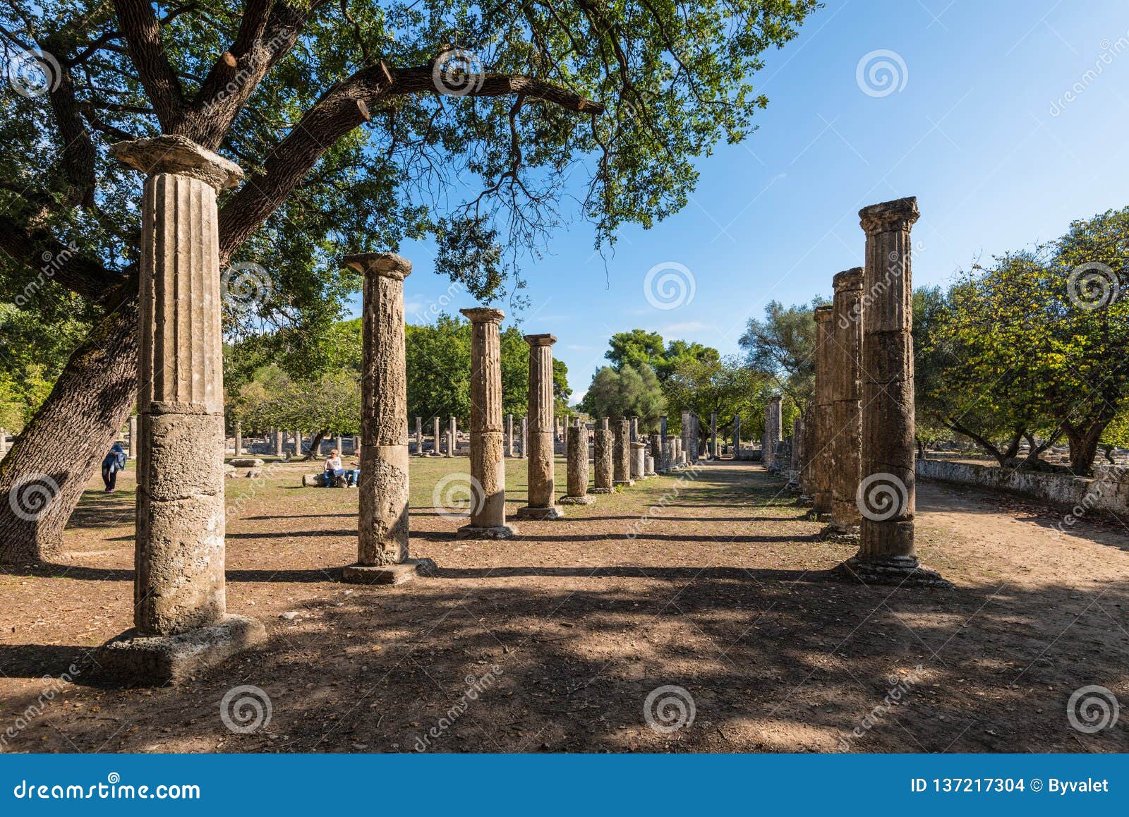 Ancient Ruins of Columns at Olympia, Greece Editorial Stock Image ...