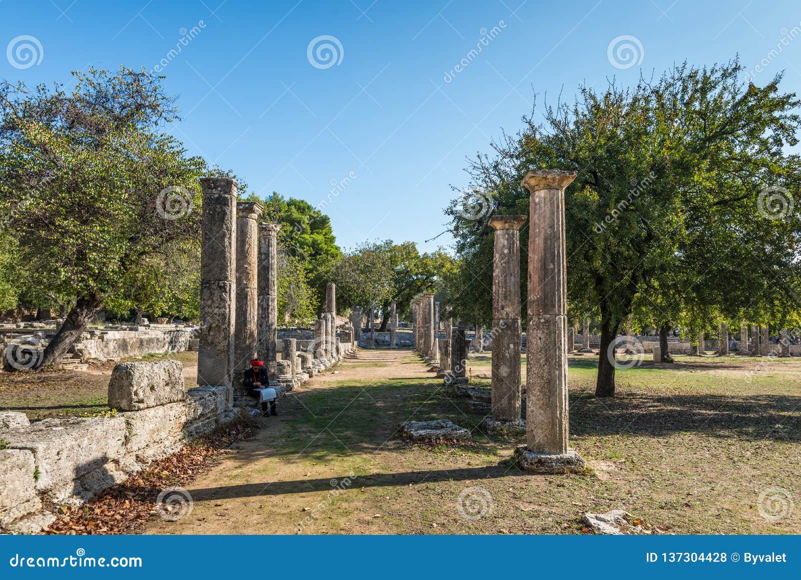 Ancient Ruins of Columns at Olympia, Greece Editorial Stock Photo ...