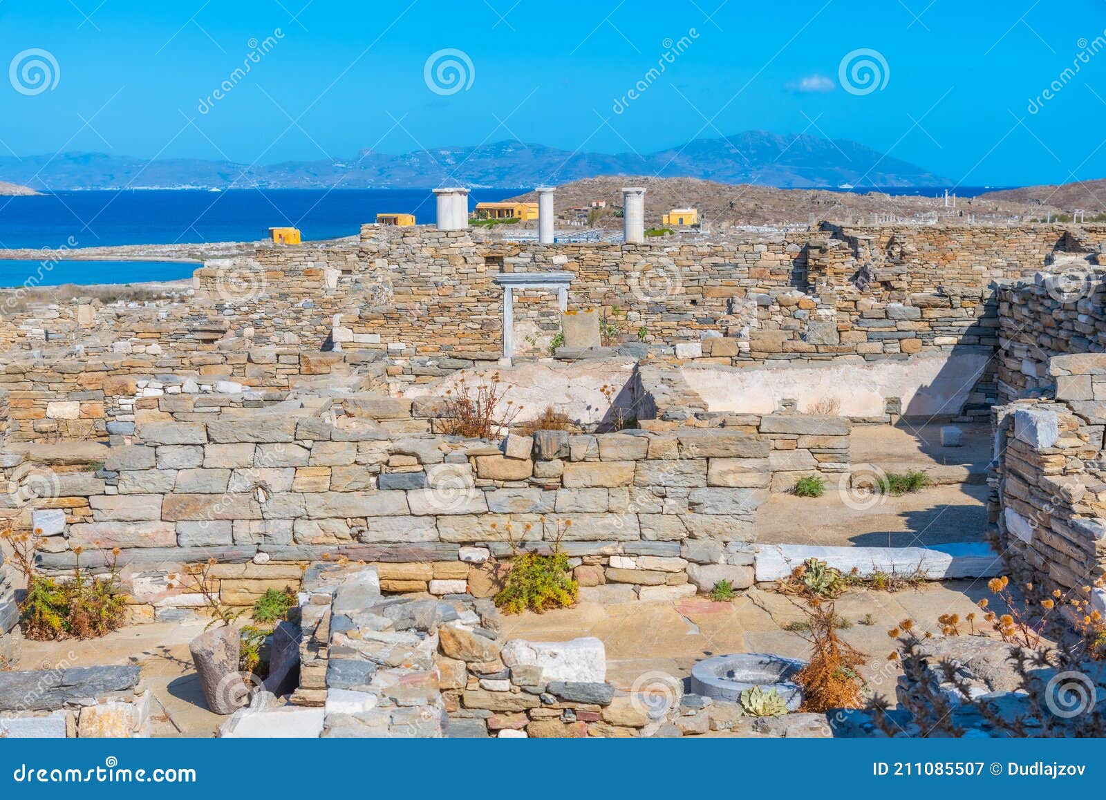 Ancient Ruins at Delos Island in Greece Stock Image - Image of ...