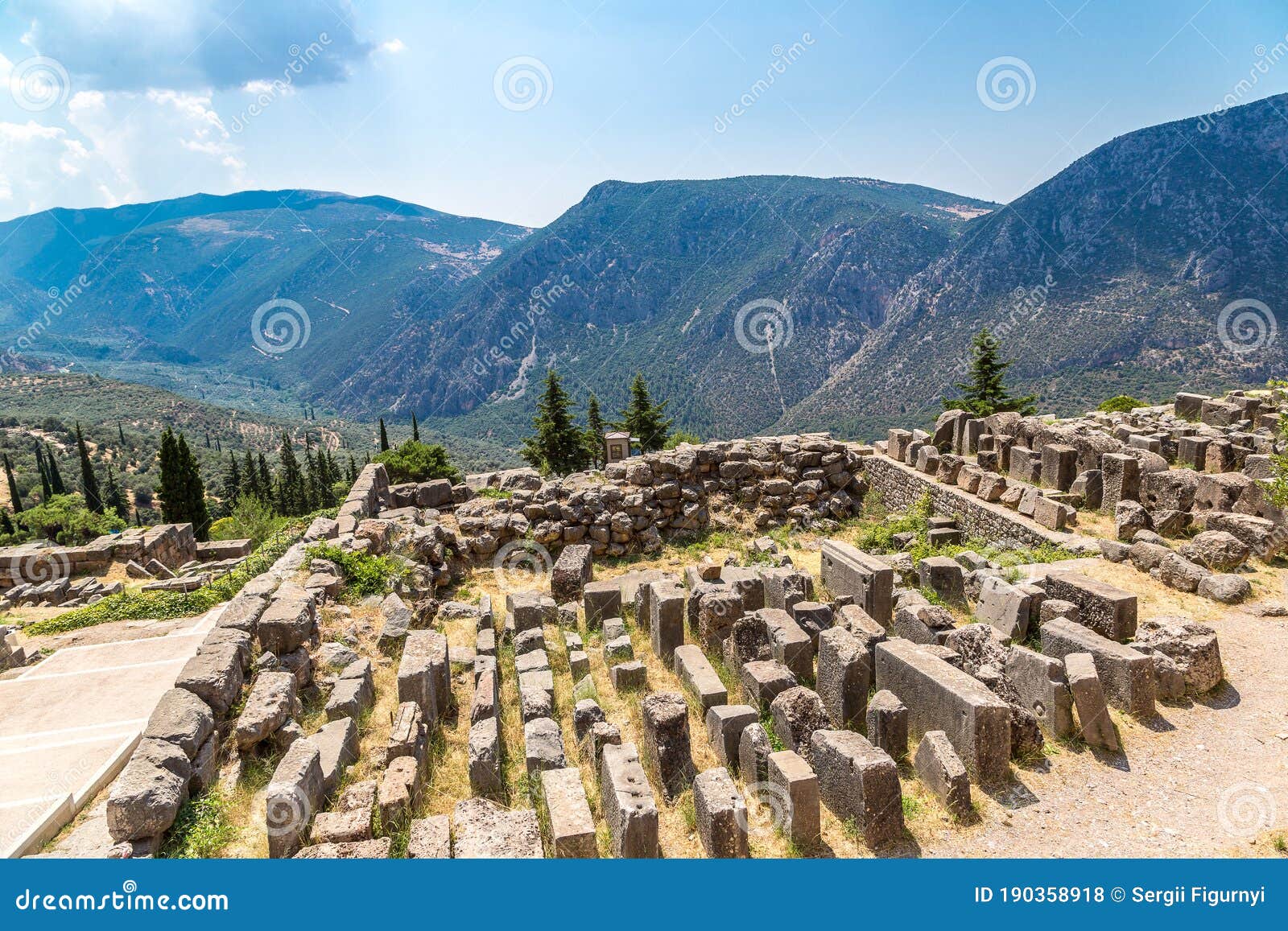 Ancient ruins in Delphi stock photo. Image of travel - 190358918
