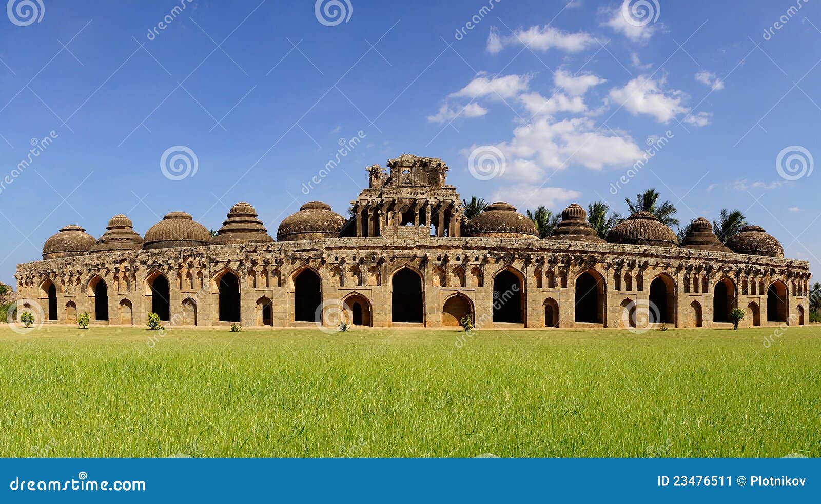 Elephant Stables. Eleven Domed Chambers For The Royal Elephants. Hampi ...