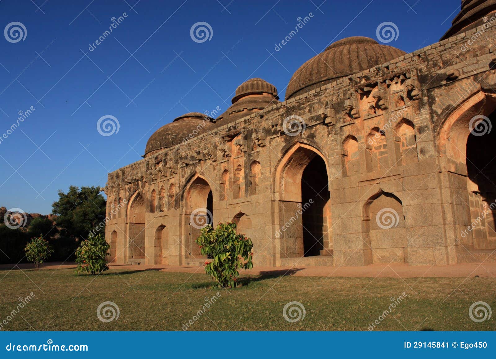 Ancient Ruins of Elephant Stables in Hampi, India. Stock Image - Image ...