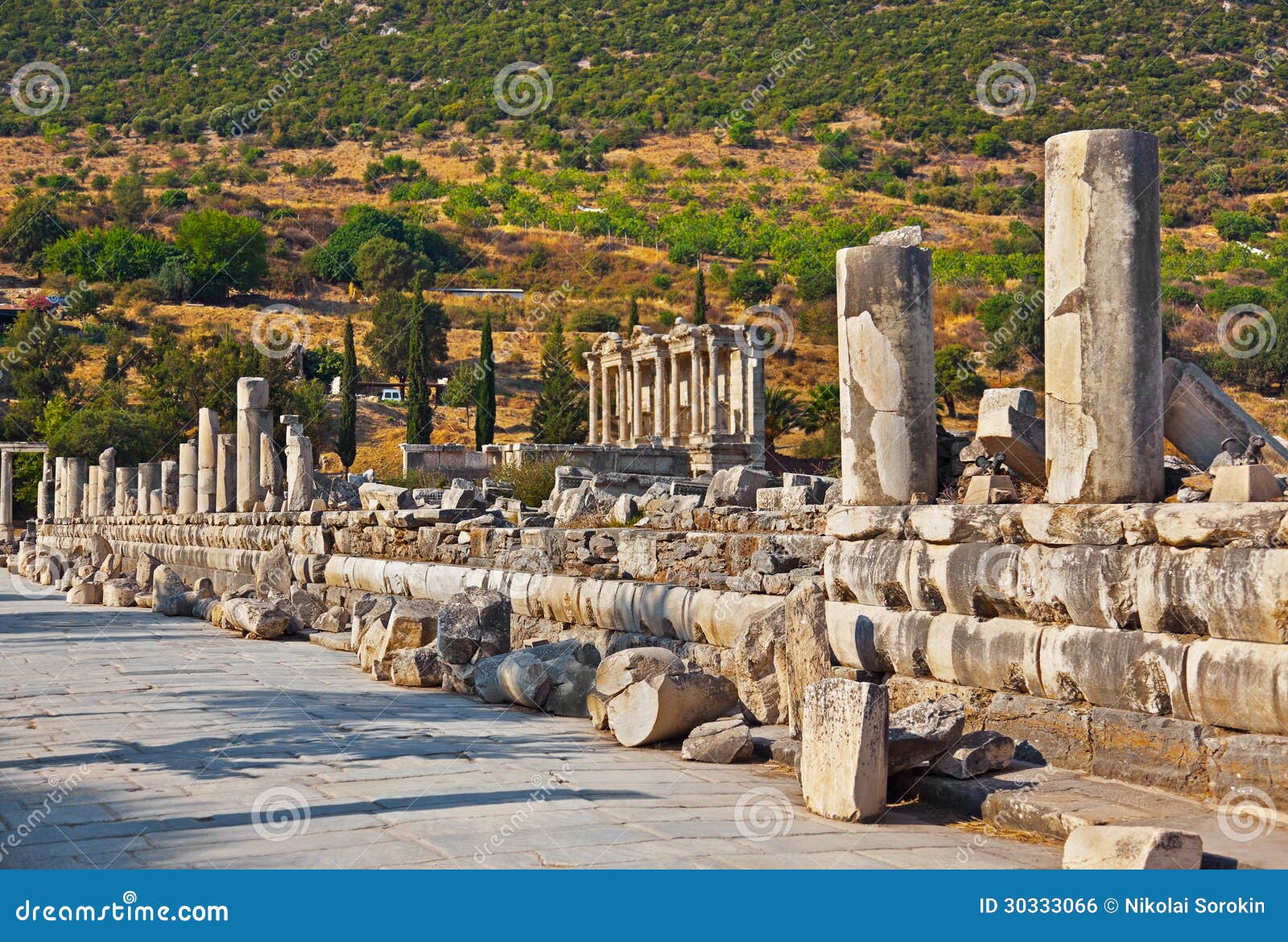 Ancient Ruins in Ephesus Turkey Stock Photo - Image of greece, library ...