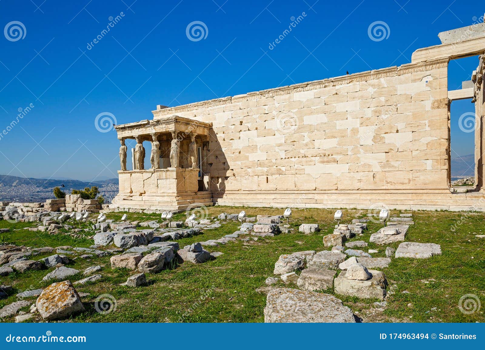 Ancient Greek Ruins, Columns, Building Stock Photo - Image of travel ...