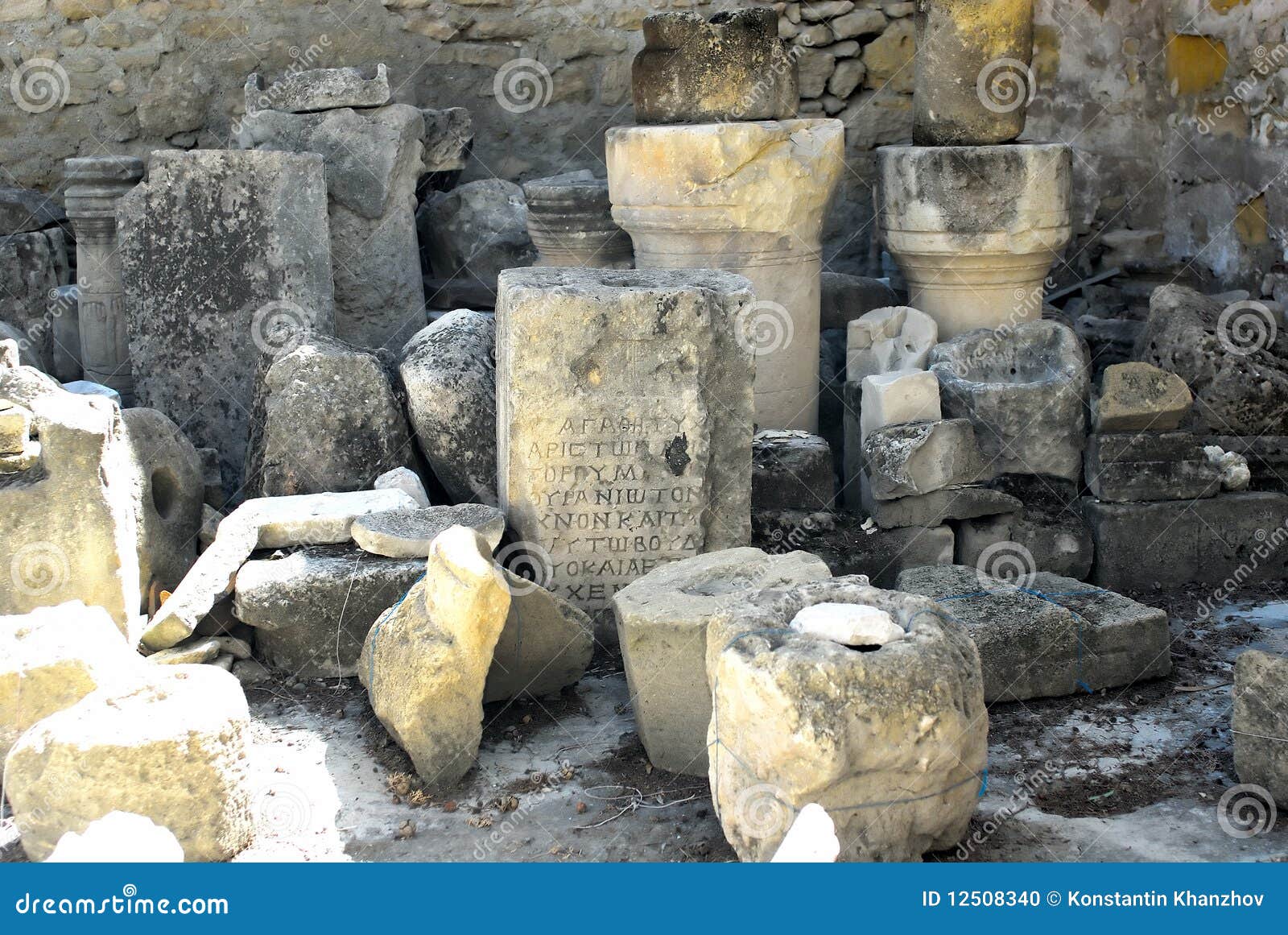 Ancient Ruins of Hystorical Acropolis Stock Photo - Image of black ...