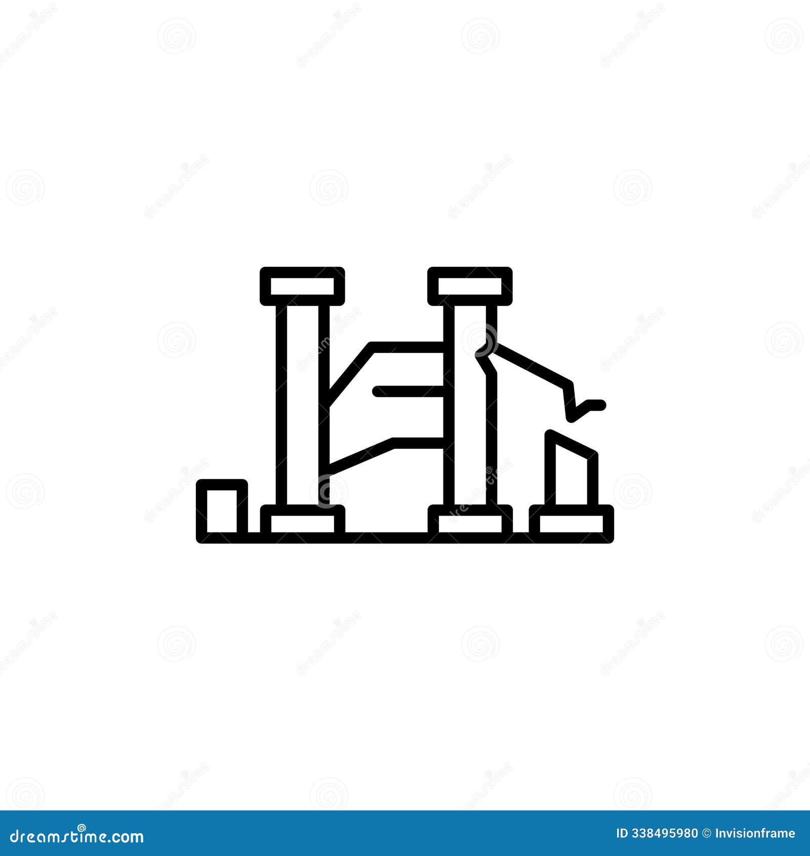 Ancient ruins icon stock vector. Illustration of factory - 338495980