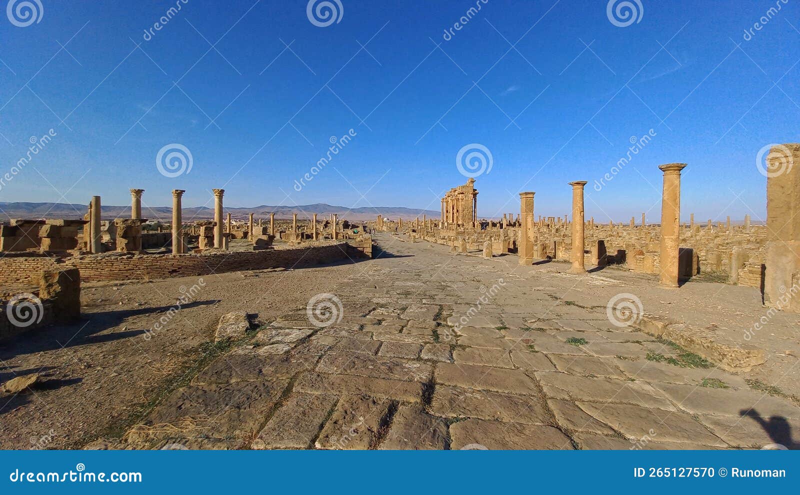 Archaeological Site of Timgad Stock Photo - Image of historic, landmark ...