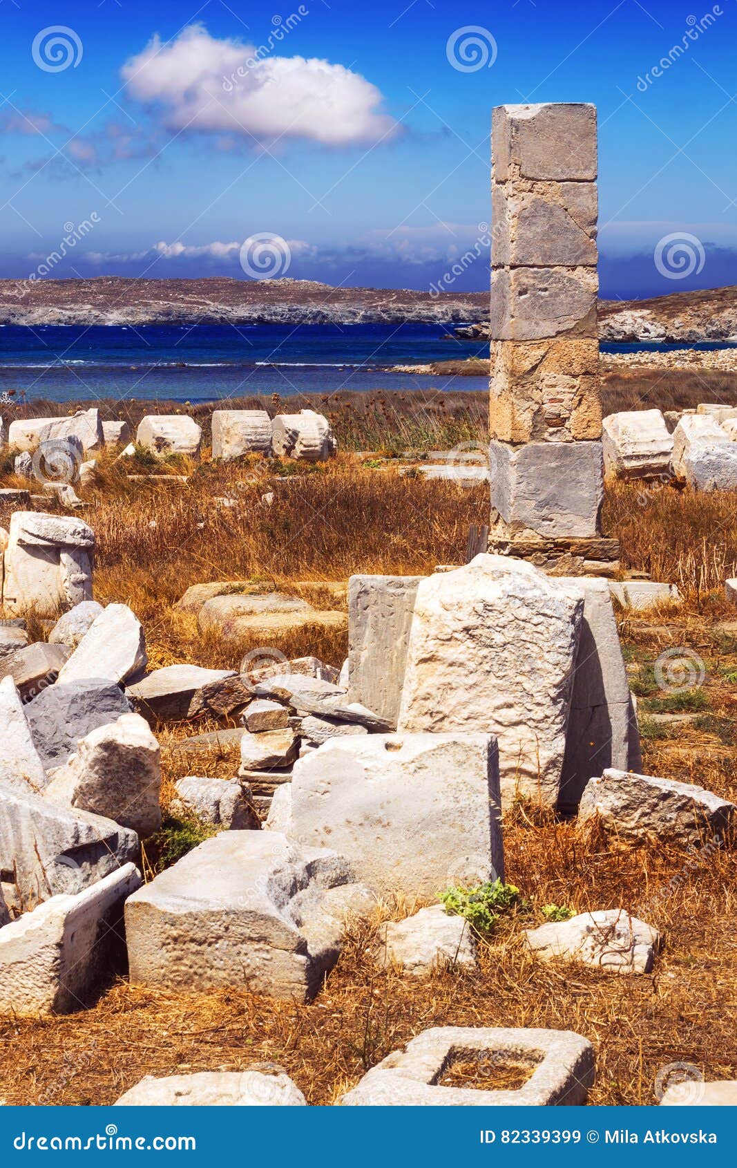 Ancient Ruins on the Island of Delos Stock Image - Image of excavation ...