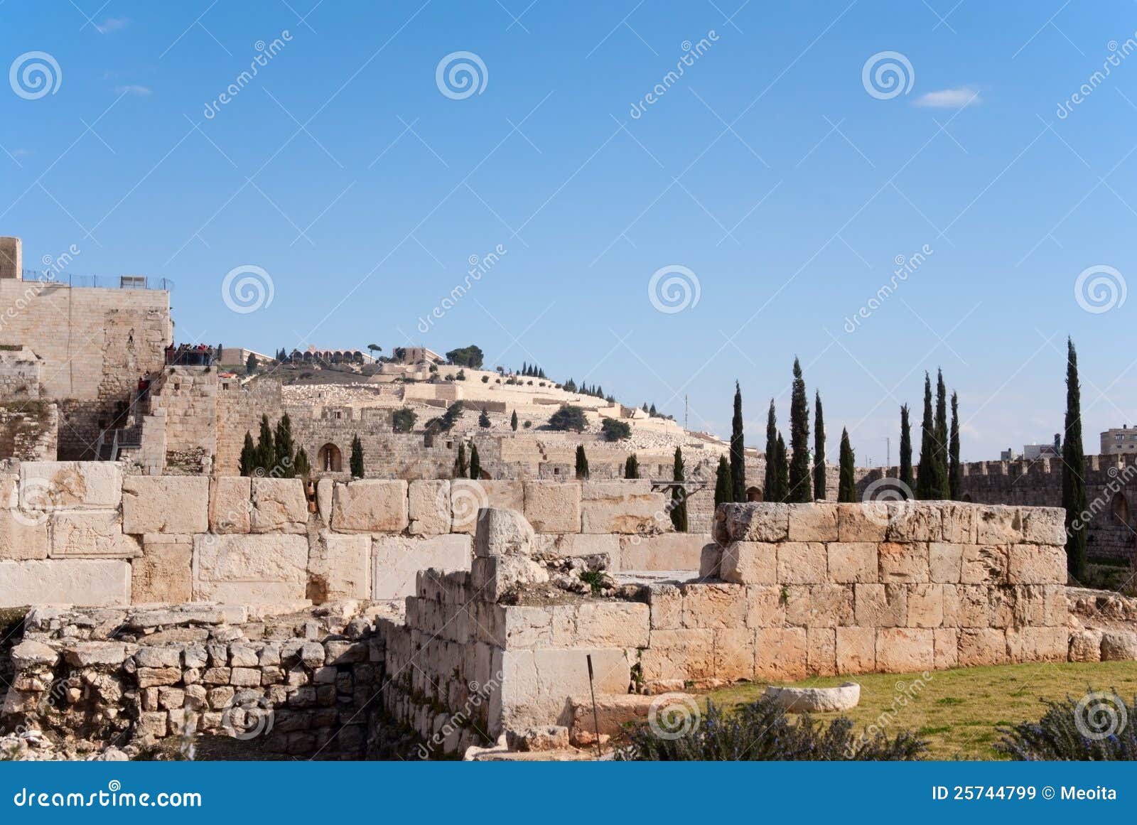 Ancient ruins in Jerusalem stock image. Image of building - 25744799