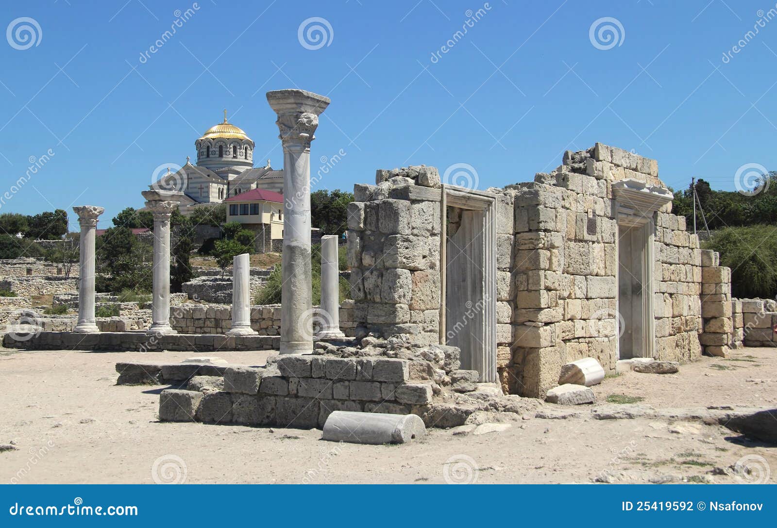 Ancient ruins at Khersones stock photo. Image of europe - 25419592