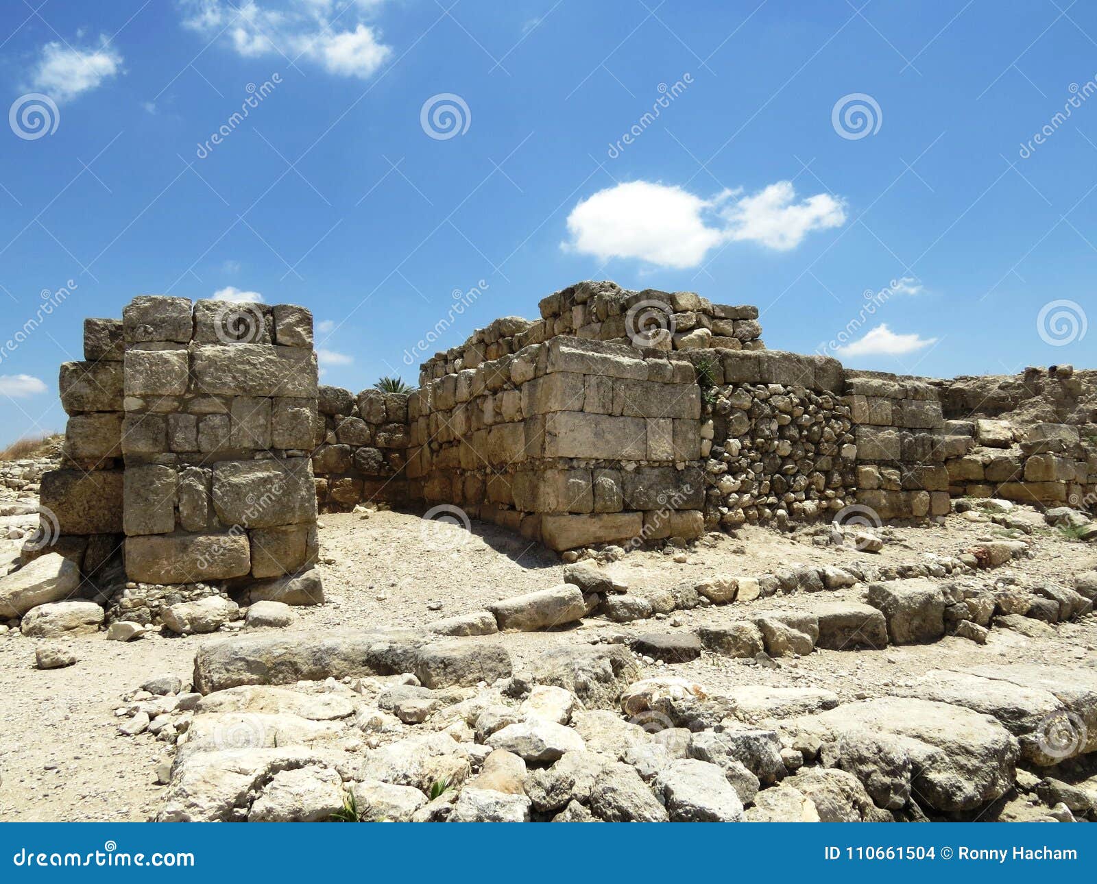 Ancient ruins of Megiddo stock photo. Image of israel - 110661504