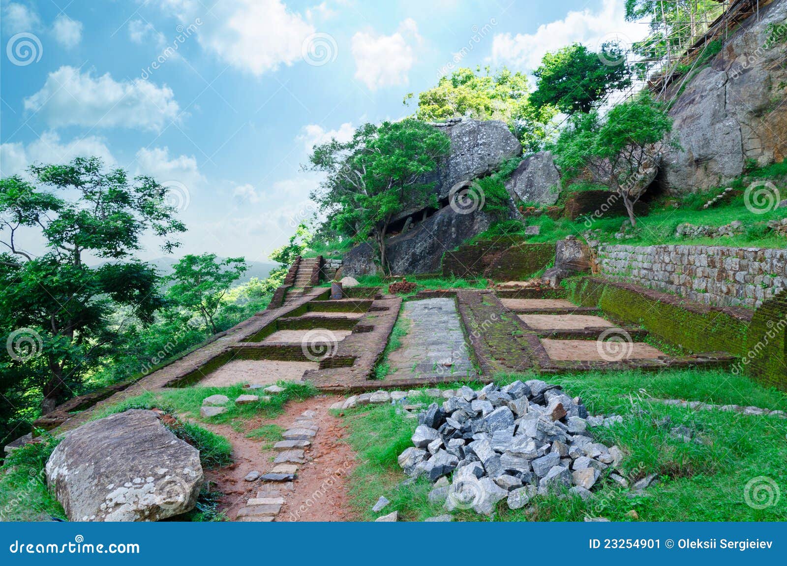Ancient Ruins Ofmount Sigiriya (Ceylon) Stock Image - Image of lanka ...