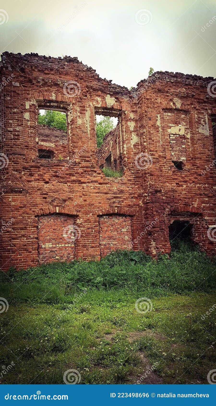 Ancient Ruins. the Old Red Brick Building is Falling Apart Stock Photo ...