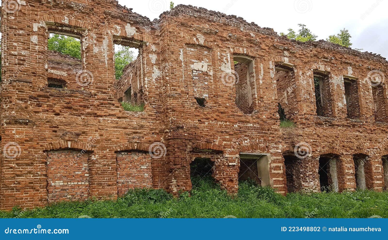 Ancient Ruins. the Old Red Brick Building is Falling Apart Stock Photo ...