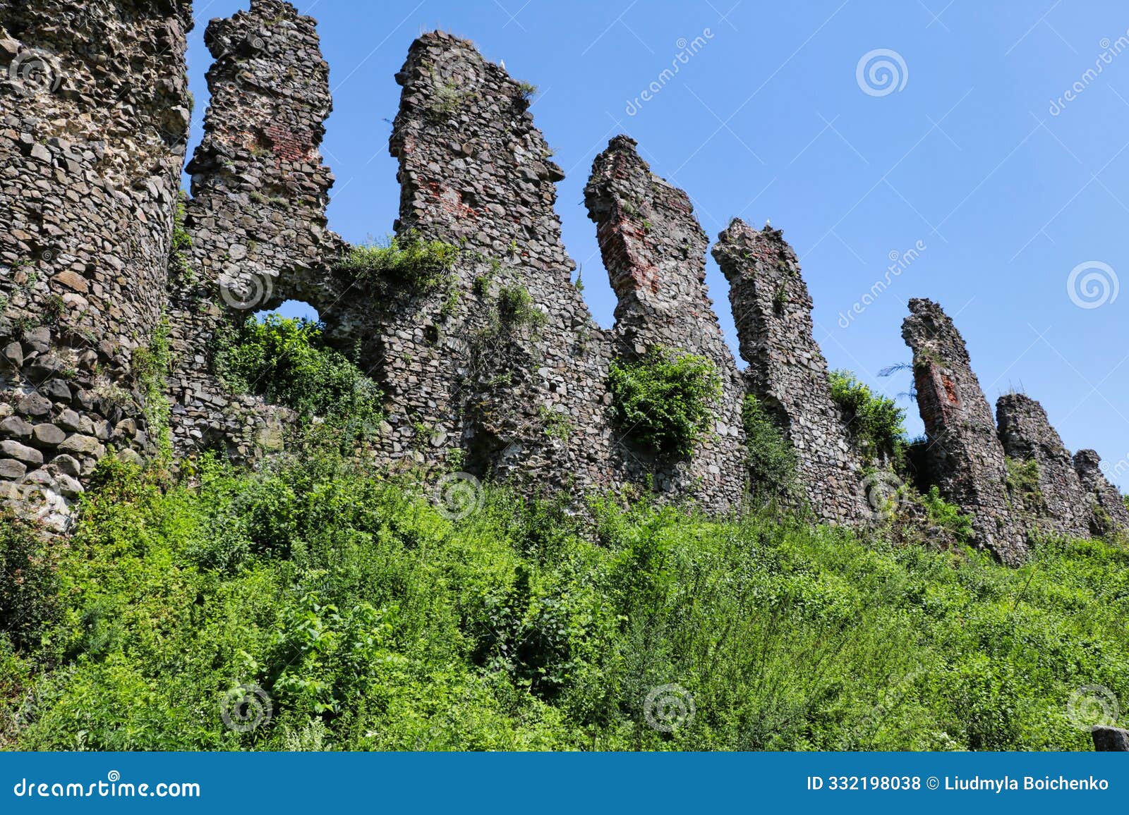 Ancient Ruins of an Old Stone Fortress and Walls Stock Photo - Image of ...