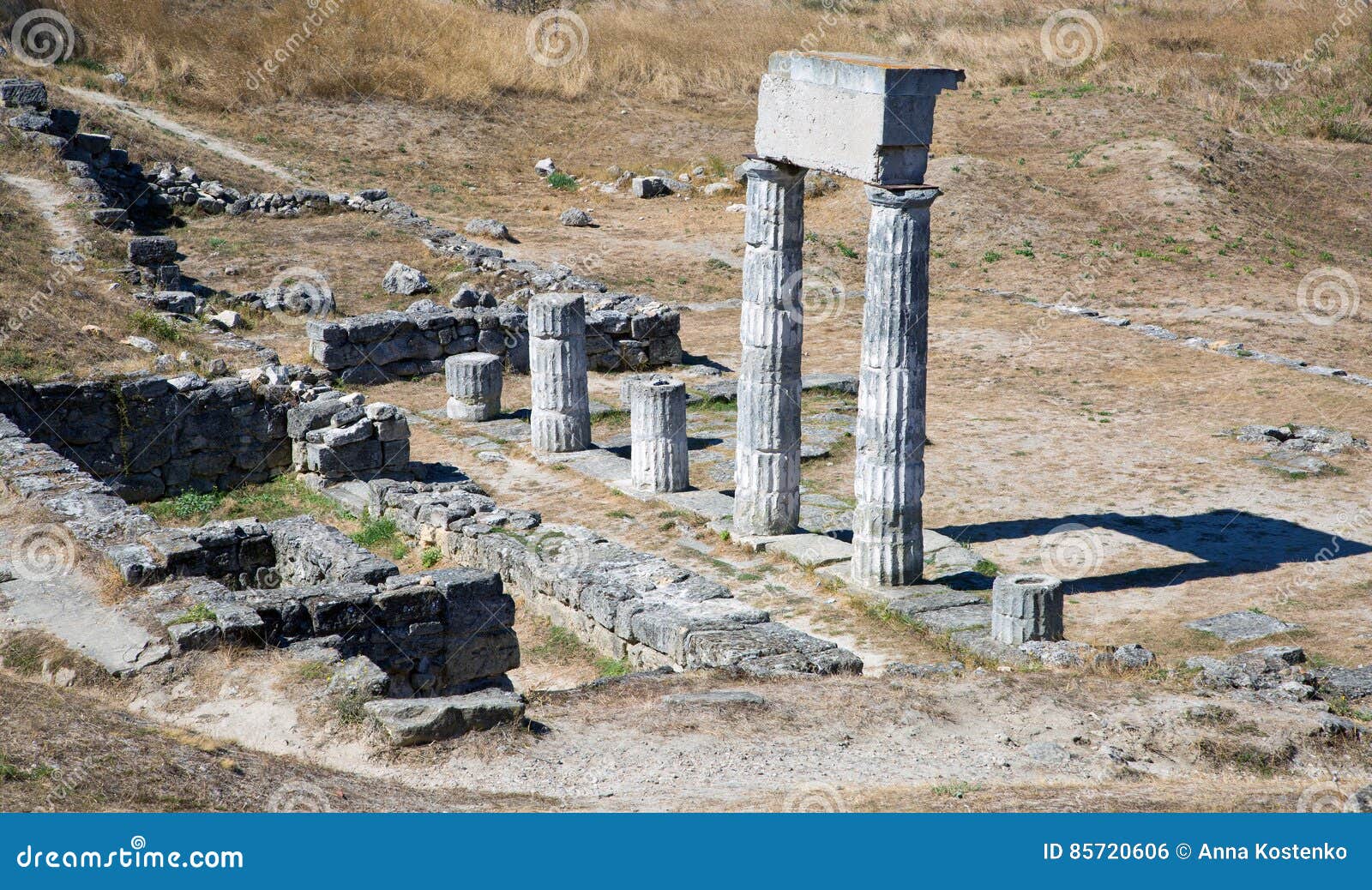 Ancient Ruins Pantekapeya on Mount Mithridates Stock Photo - Image of ...