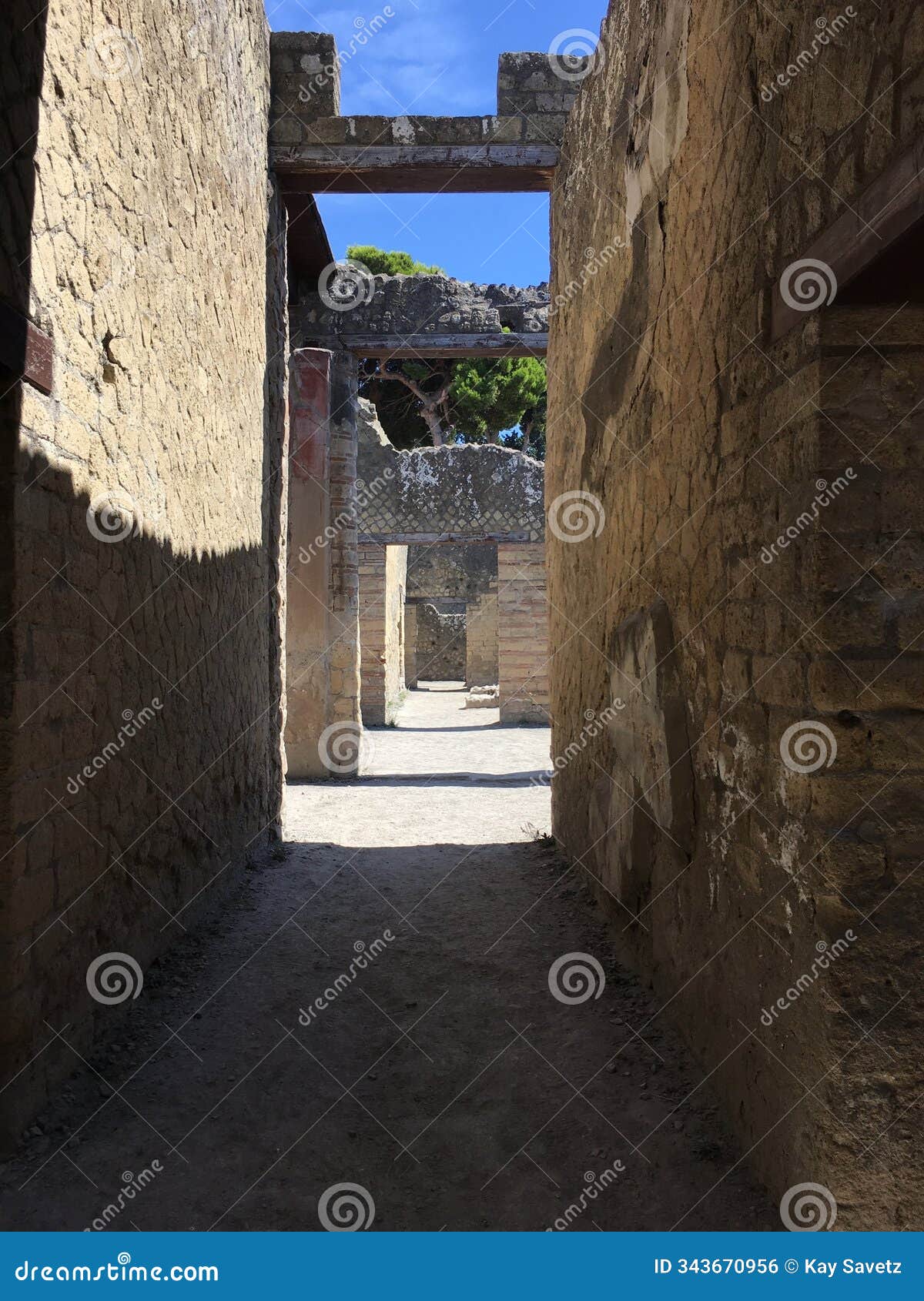Ancient Ruins Pathway stock photo. Image of blue, site - 343670956