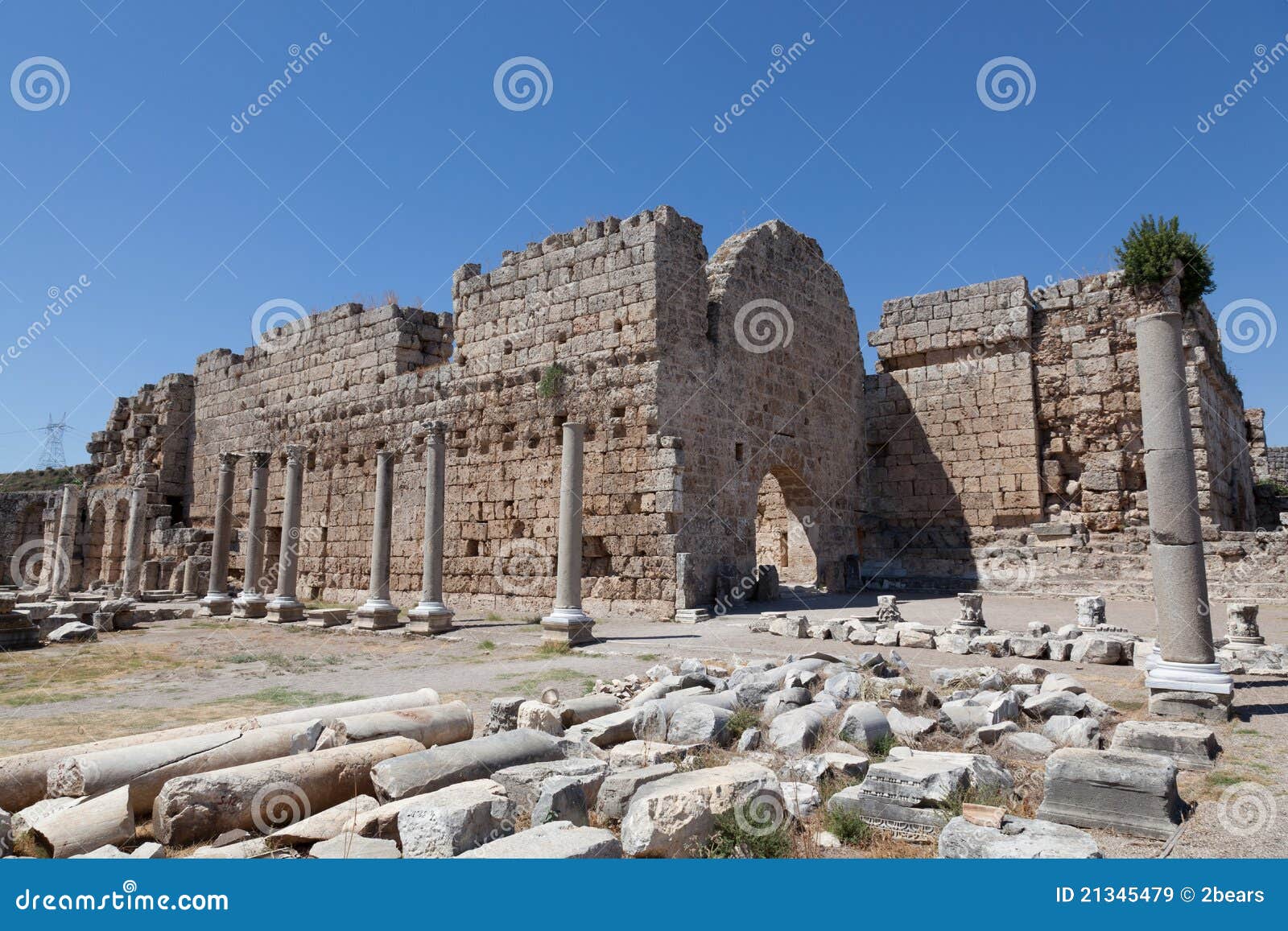 Ancient Ruins Perge Turkey stock image. Image of antique - 21345479