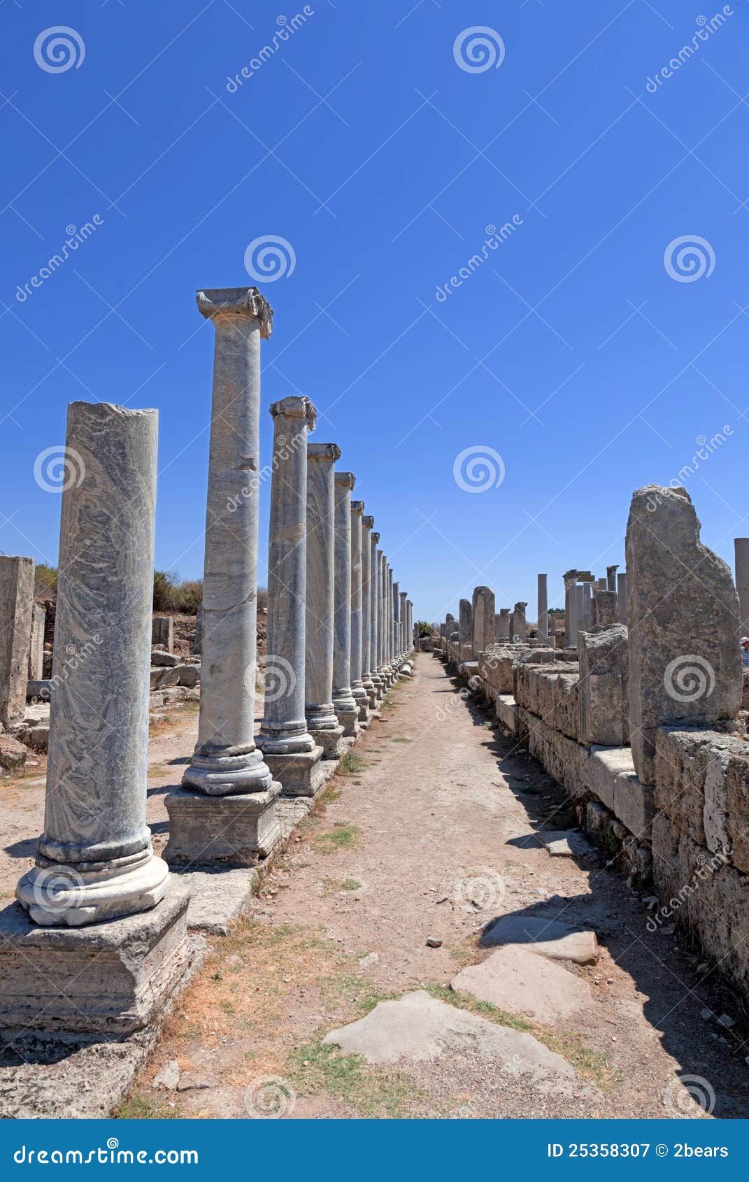 Ancient Ruins Perge Turkey stock image. Image of pamphylia - 25358307