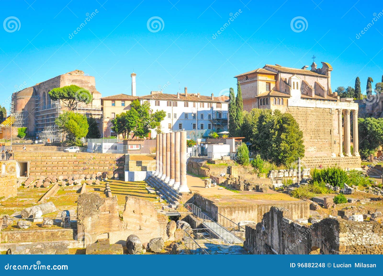 Ancient ruins in Rome stock photo. Image of italy, aerial - 96882248
