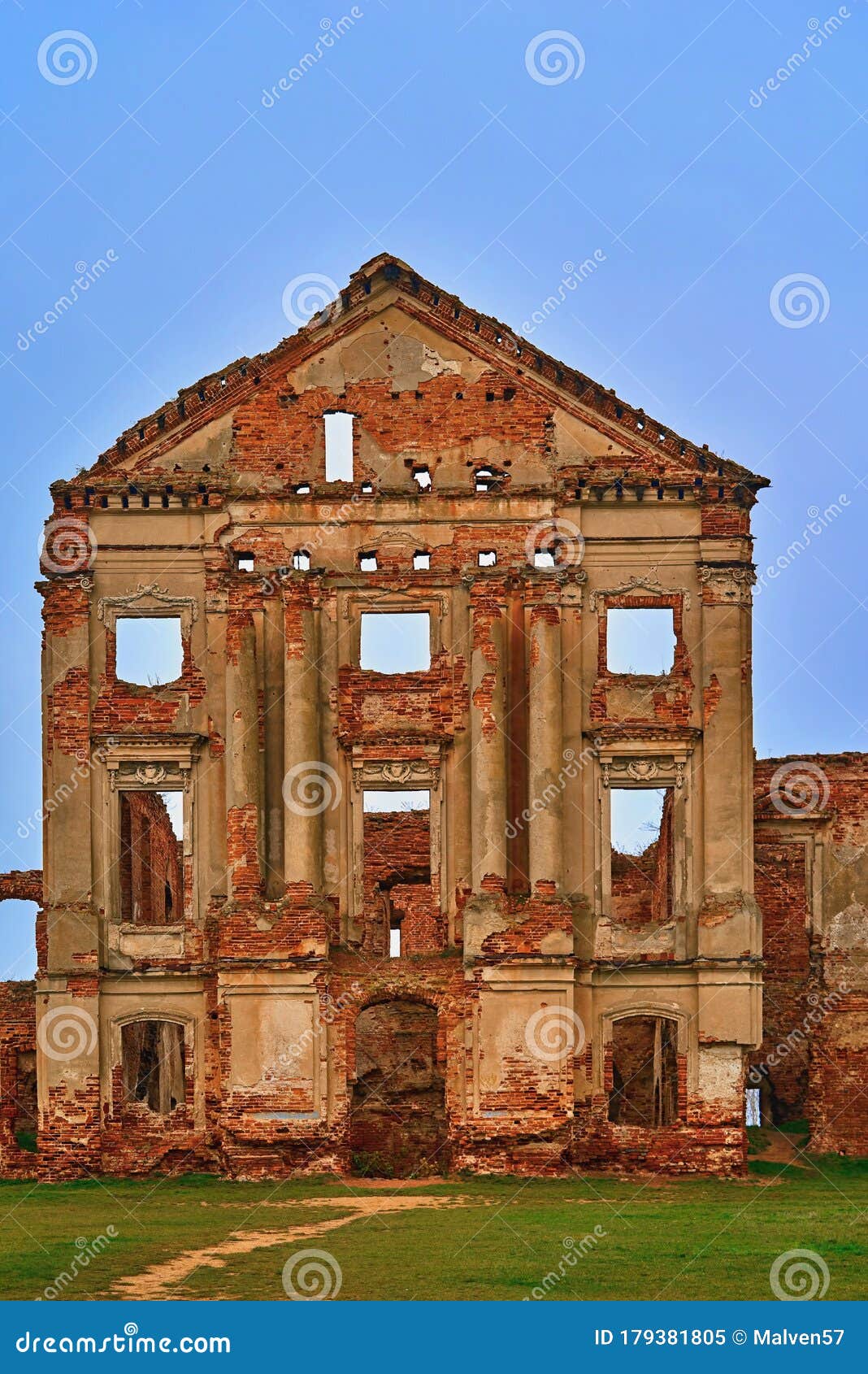 Ancient Ruins of Ruined Brick Building or Castle Stock Image - Image of ...